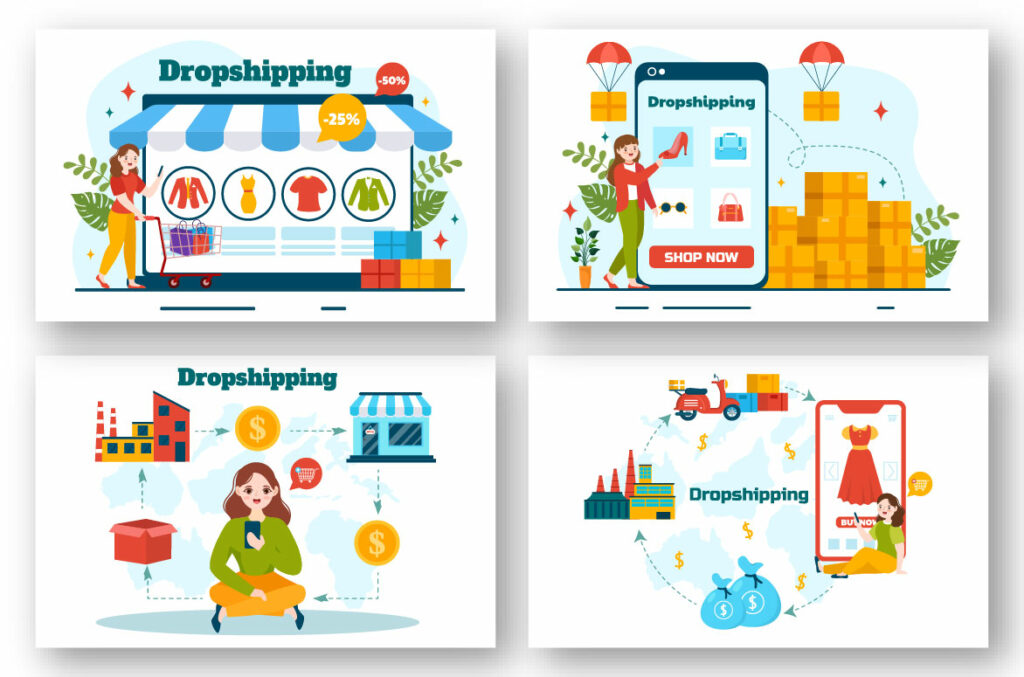 12 Dropshipping Business Illustration - MasterBundles