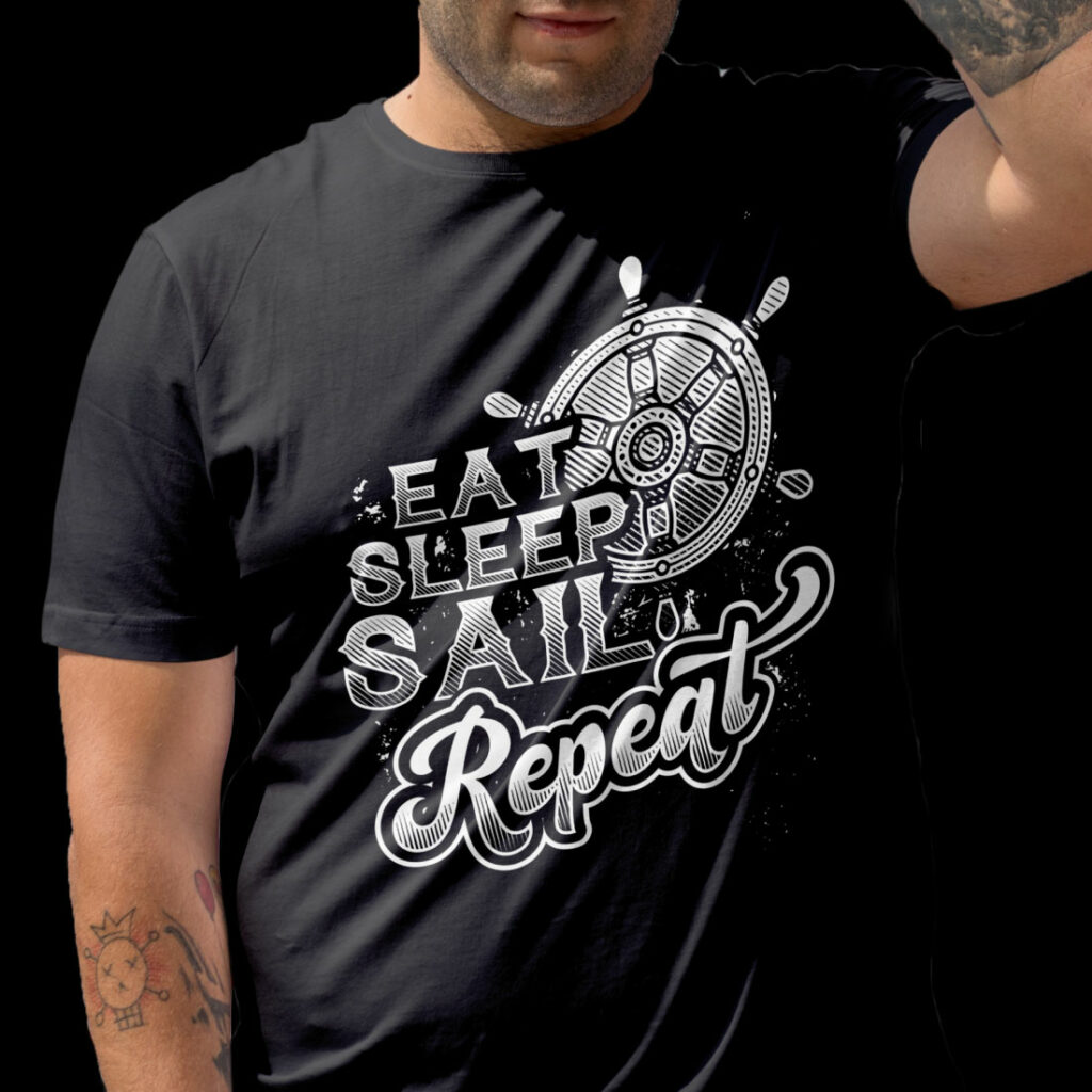 eat sleep sail repeat.. sailing t shirt design , sailing t shirt design ...
