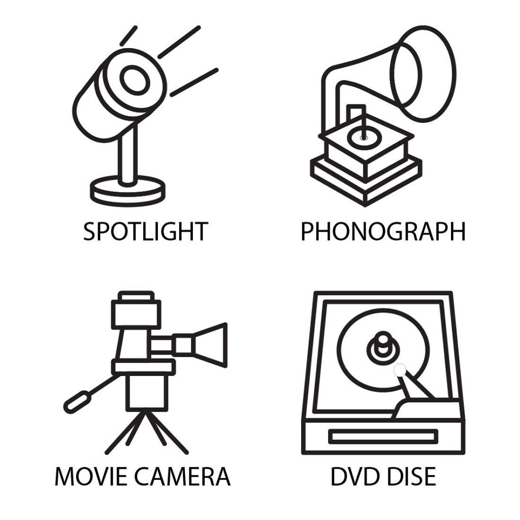 Entertainment icon set Vector, editable and resizable - MasterBundles