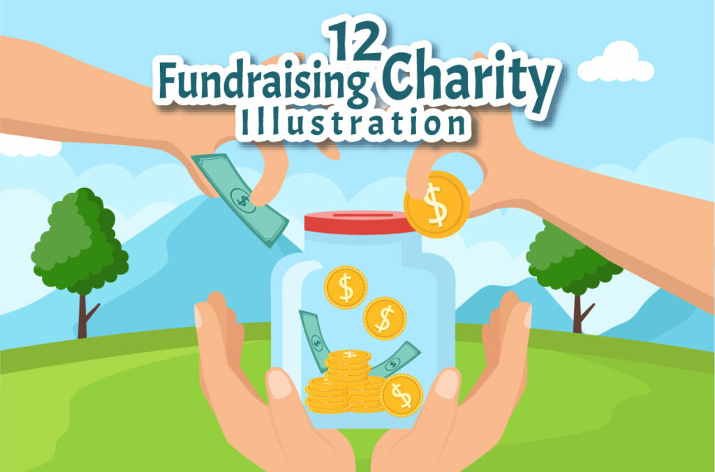 12 Fundraising Charity and Donation Illustration - MasterBundles