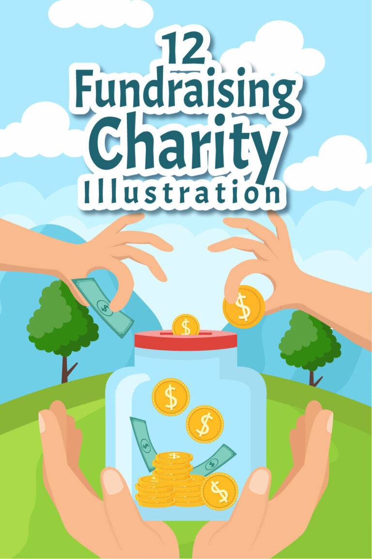 12 Fundraising Charity and Donation Illustration - MasterBundles