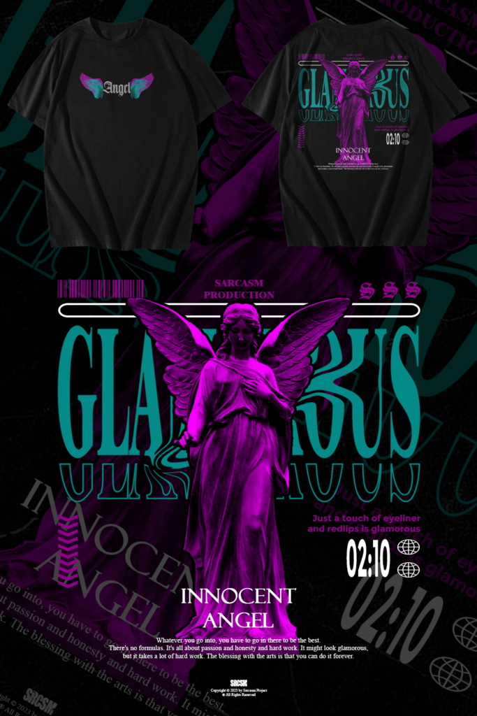 -GLAMOROUS- GREEK ANGEL STREETWEAR T-SHIRT DESIGN - MasterBundles