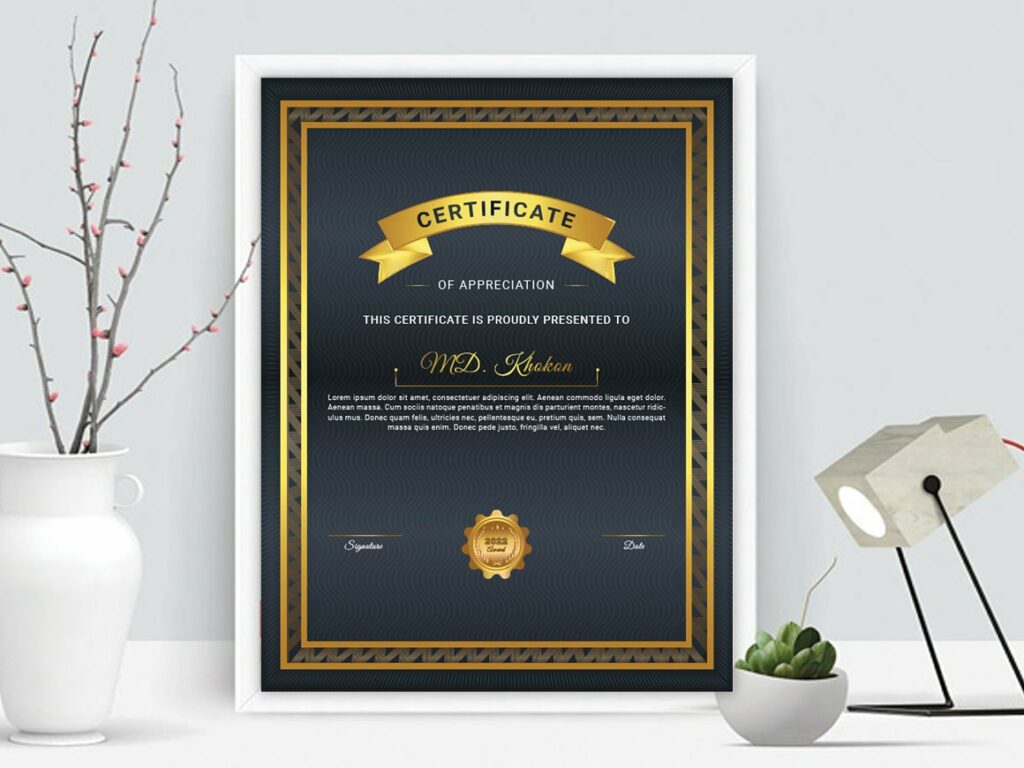 Modern Certificate Design Template V-10 - MasterBundles