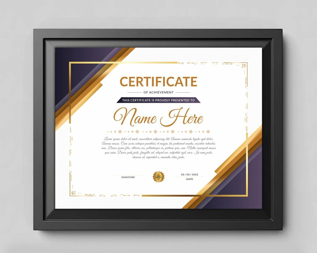Creative Certificate Design Template V-03 - MasterBundles
