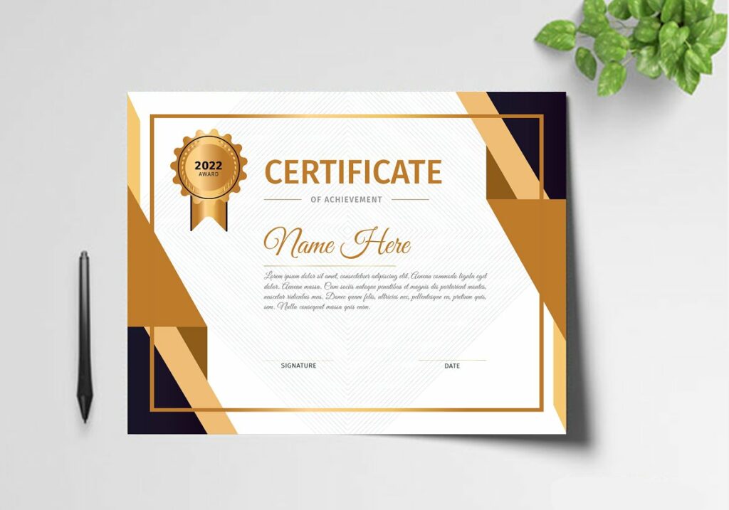 Creative Certificate Design Template V-03 - MasterBundles