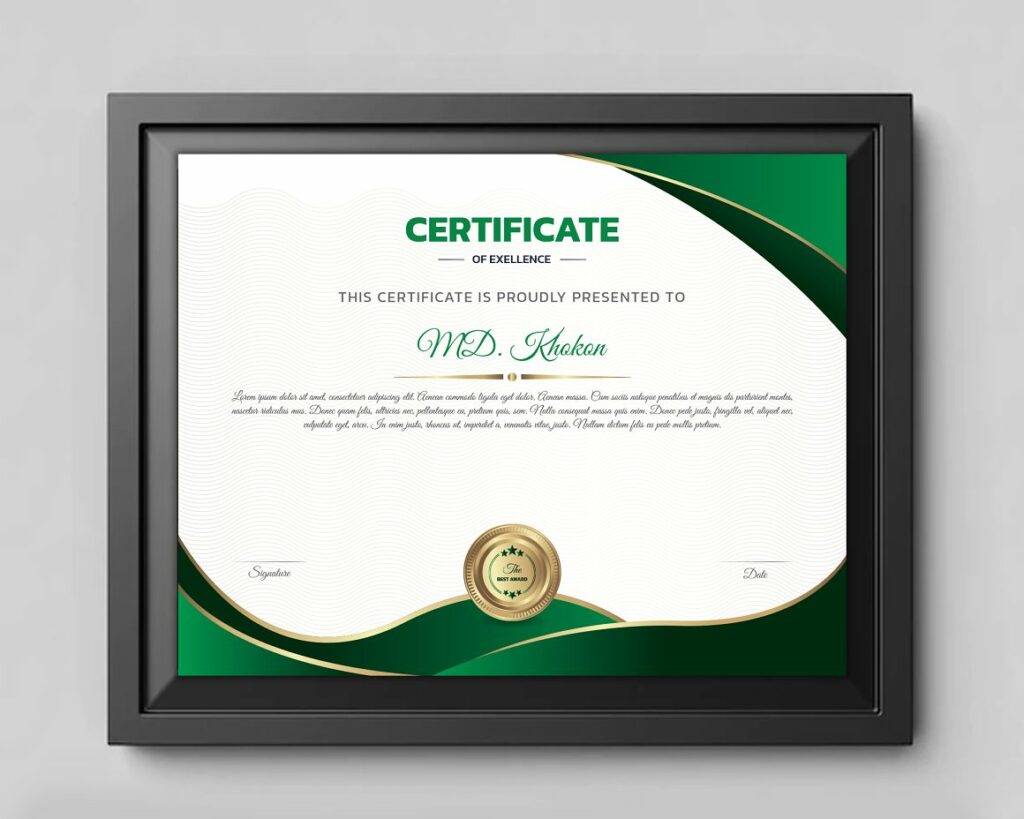 Luxury Design Certificate Template - MasterBundles