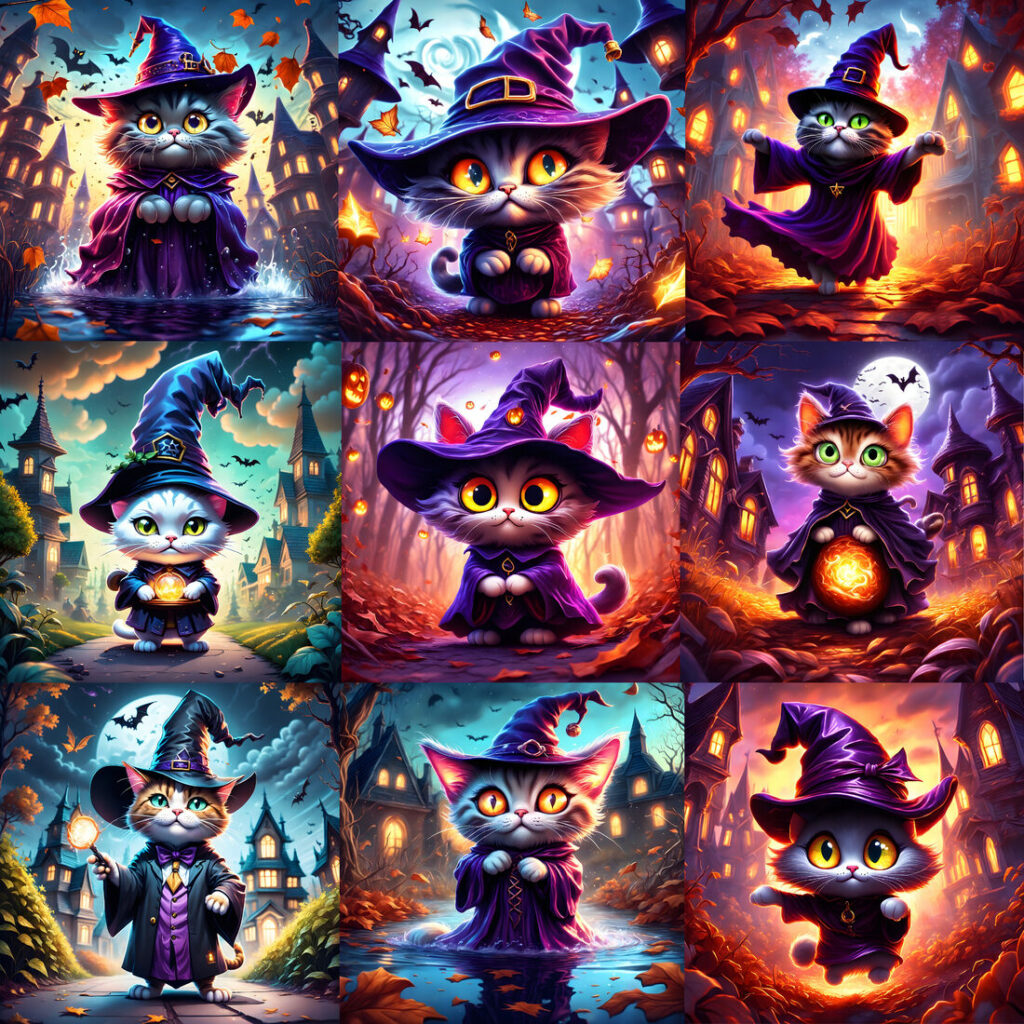 HALLOWEEN CAT ILLUSTRATION - MasterBundles