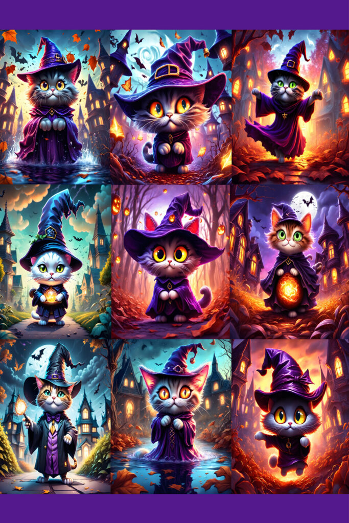 HALLOWEEN CAT ILLUSTRATION - MasterBundles