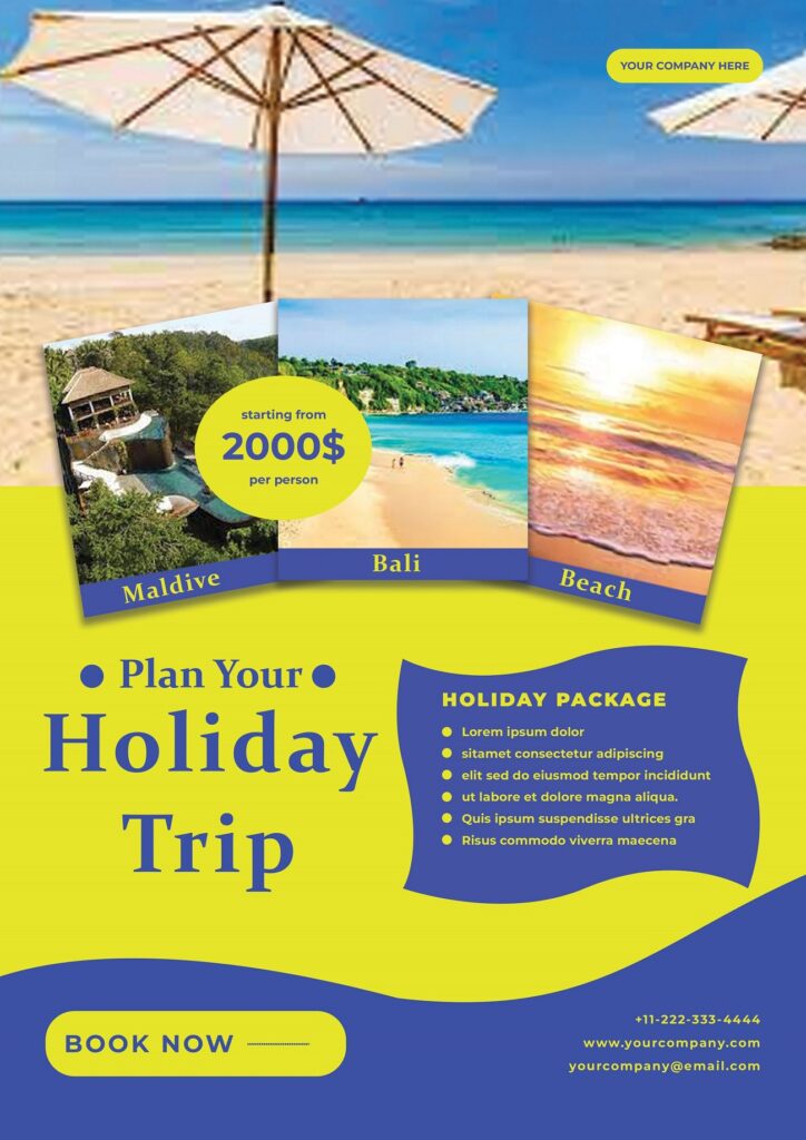 Holiday trips flyer design. - MasterBundles