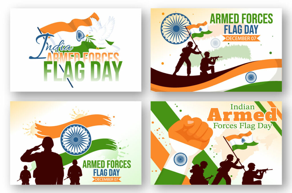 10 Indian Armed Forces Flag Day Illustration - MasterBundles