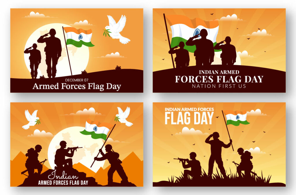 10 Indian Armed Forces Flag Day Illustration - MasterBundles
