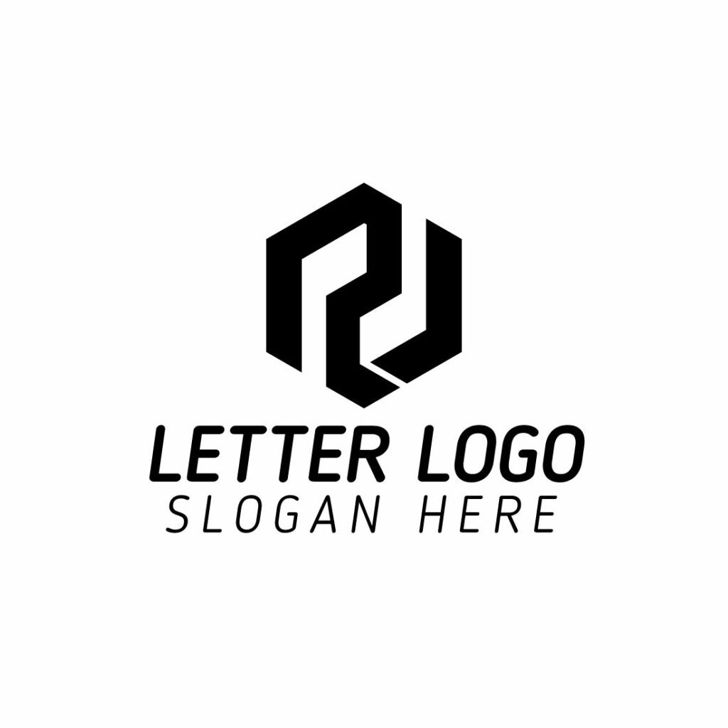 R J Letter Logo Design with Black and White Color - MasterBundles