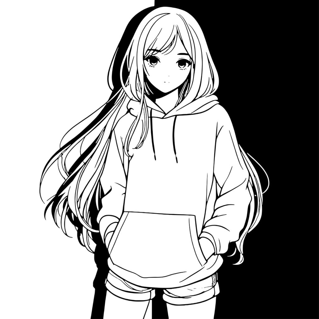 Girl Line Art Vector illustration – MasterBundles