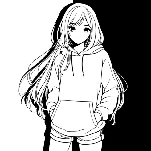 Girl Line Art Vector illustration – MasterBundles