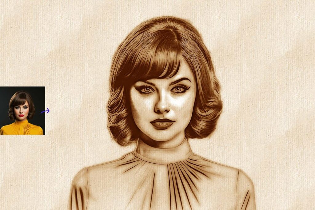 Line Art Sketch Photoshop Action - MasterBundles