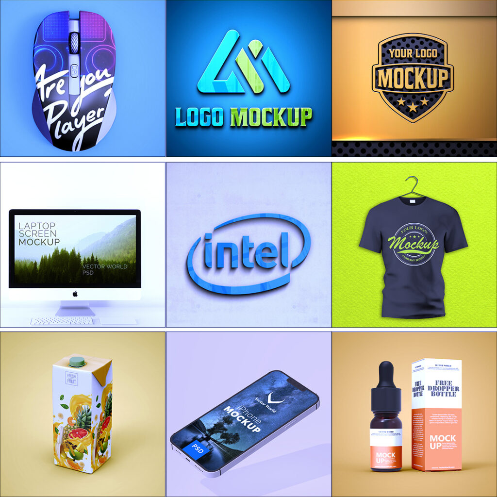 30+Mockups Designs In Different Styles - MasterBundles