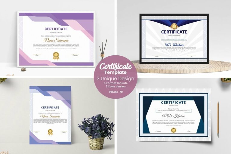 Modern abstract certificate template - MasterBundles