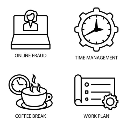 Modern effectiveness icon set editable and resizable - MasterBundles