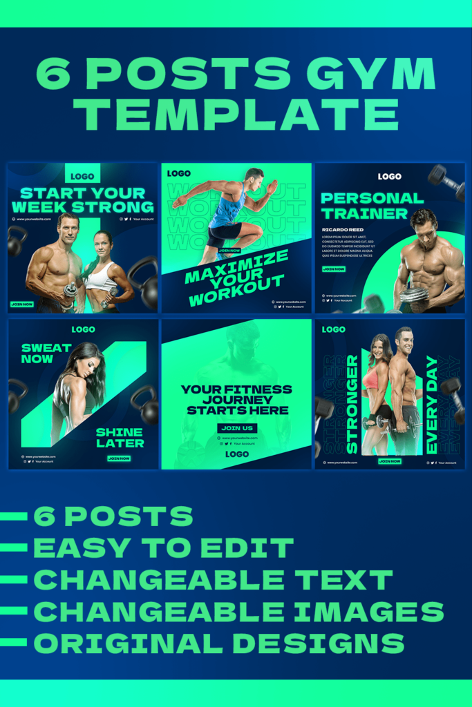 6 Gym Post Templates for Social Media Success - MasterBundles