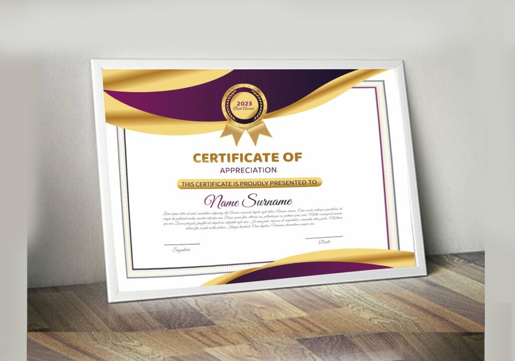 Modern Certificate Design Template - MasterBundles