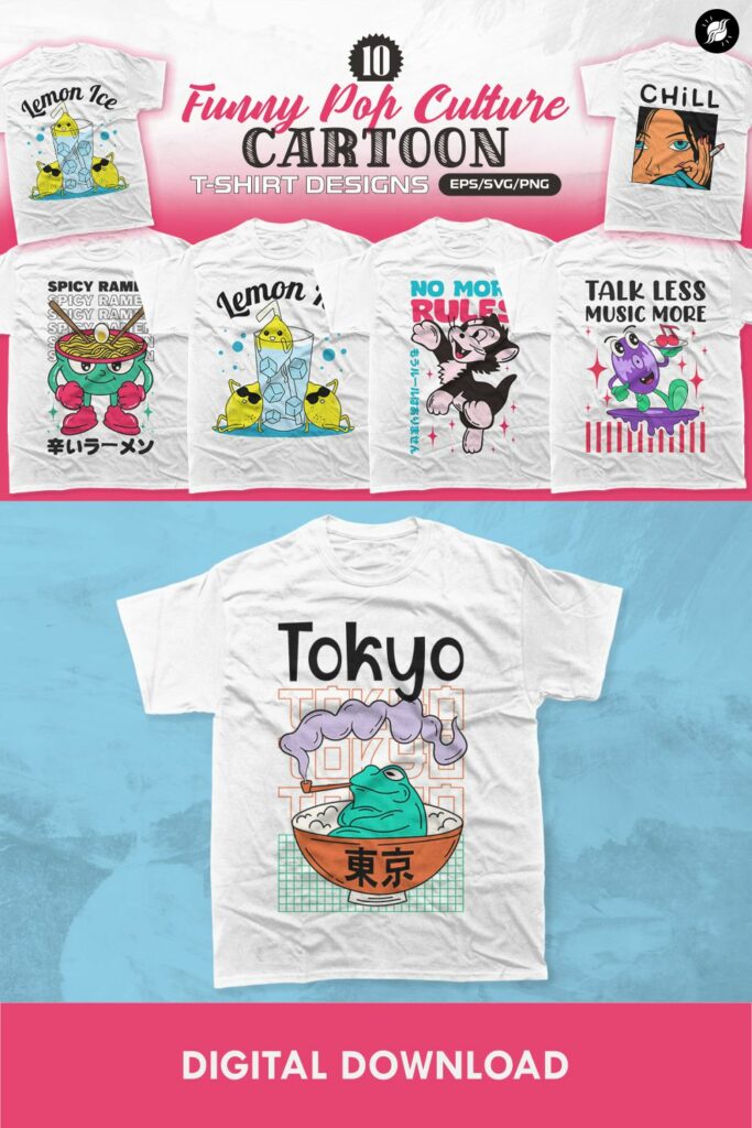 Funny Pop Culture Cartoon T-shirt Design - MasterBundles