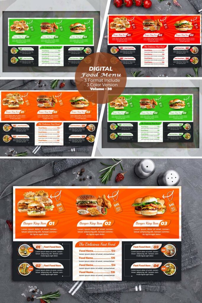 Fast Food Menu Design Template - MasterBundles