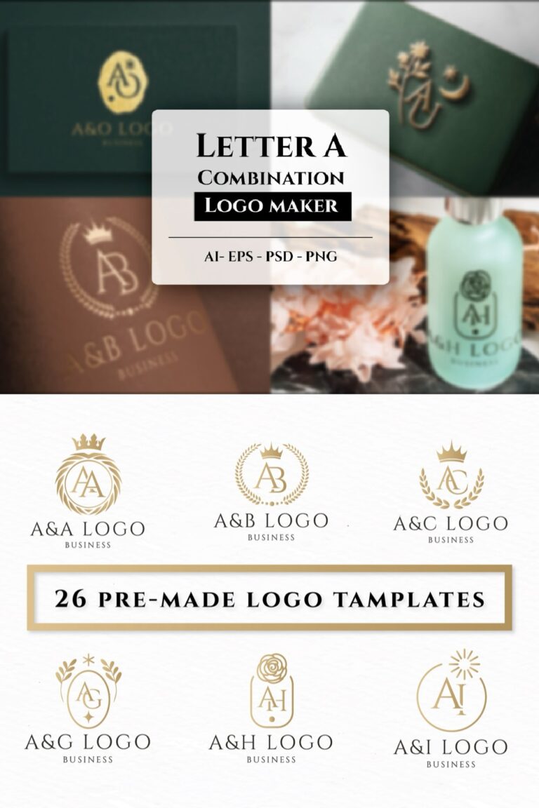 Letter A Combination Logo Maker Pack - MasterBundles