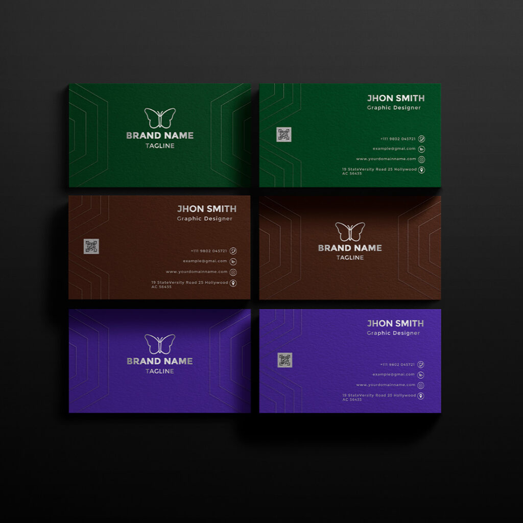 Elegant business card bundle with 6 colors