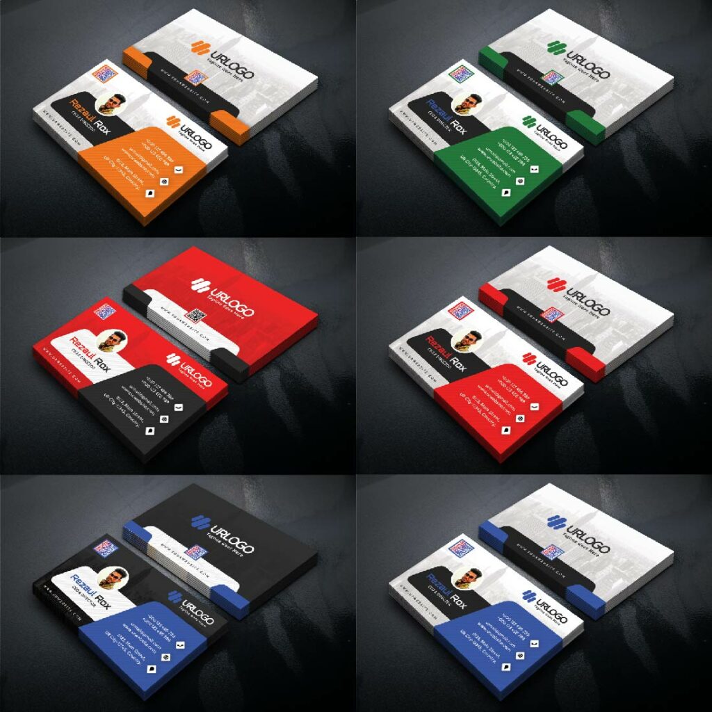 6 Colors Professional Business Card Design Bundle - MasterBundles