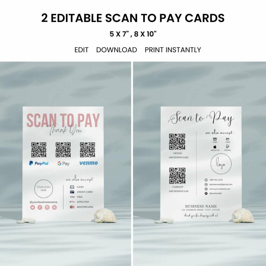 2 x Editable Scan to Pay Cards - MasterBundles