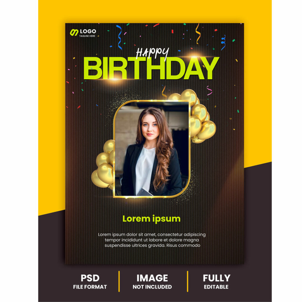 PSD Happy birthday celebration corporate social media instagram poster ...