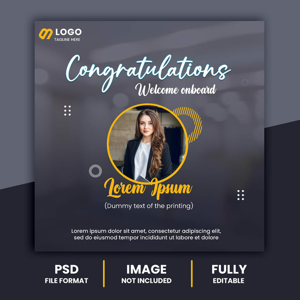 PSD welcome, new join, onboard, poster corporate social media instagram ...