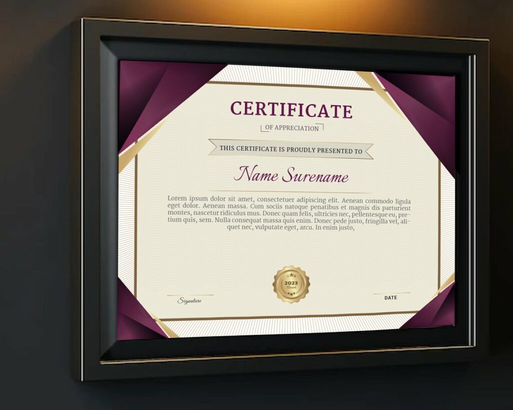 Certificate Appreciation Award - MasterBundles