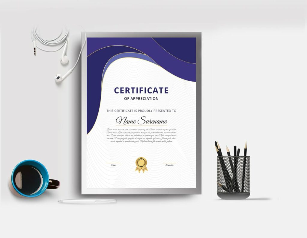 Modern abstract certificate template - MasterBundles