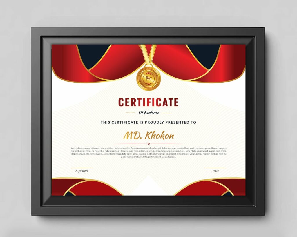 Luxury Design Certificate Template - MasterBundles