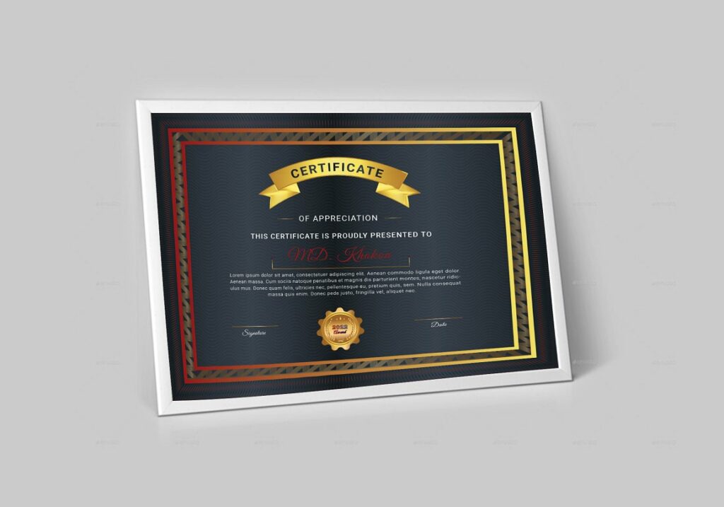 Modern Certificate Design Template V-10 - MasterBundles