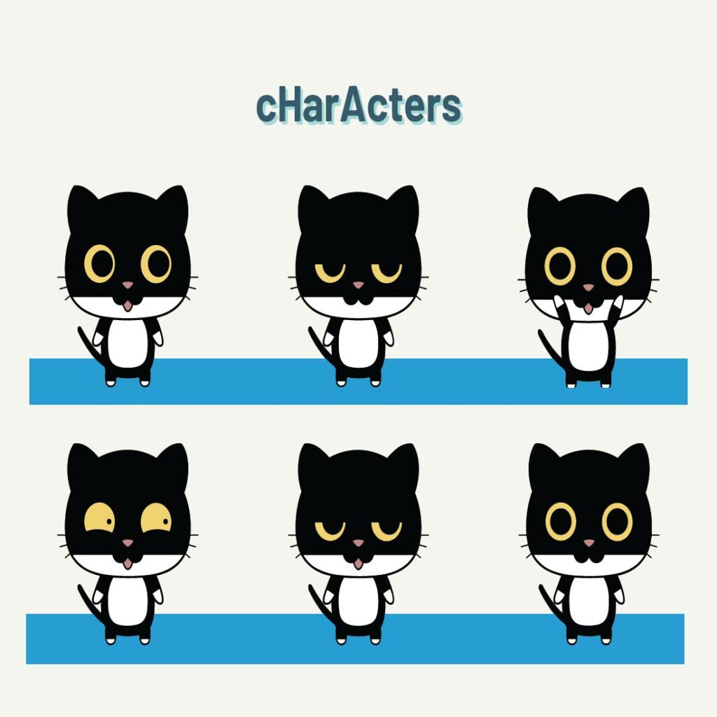 Playful City Background Cute Cat Storyboard - MasterBundles