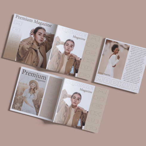 Square Magazine Mockup Bundles