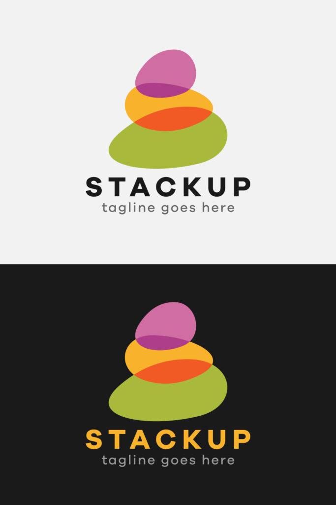Stacked shapes abstract logo design template
