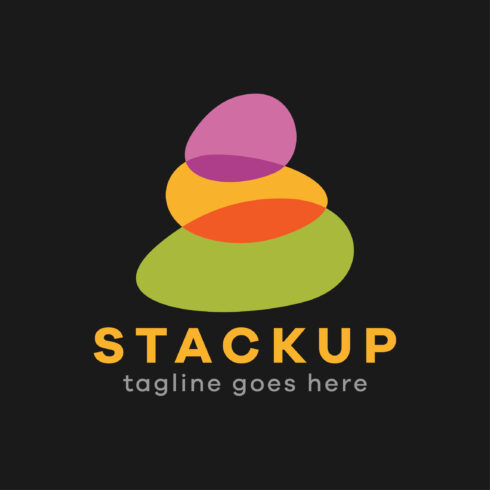 Stacked shapes abstract logo design template