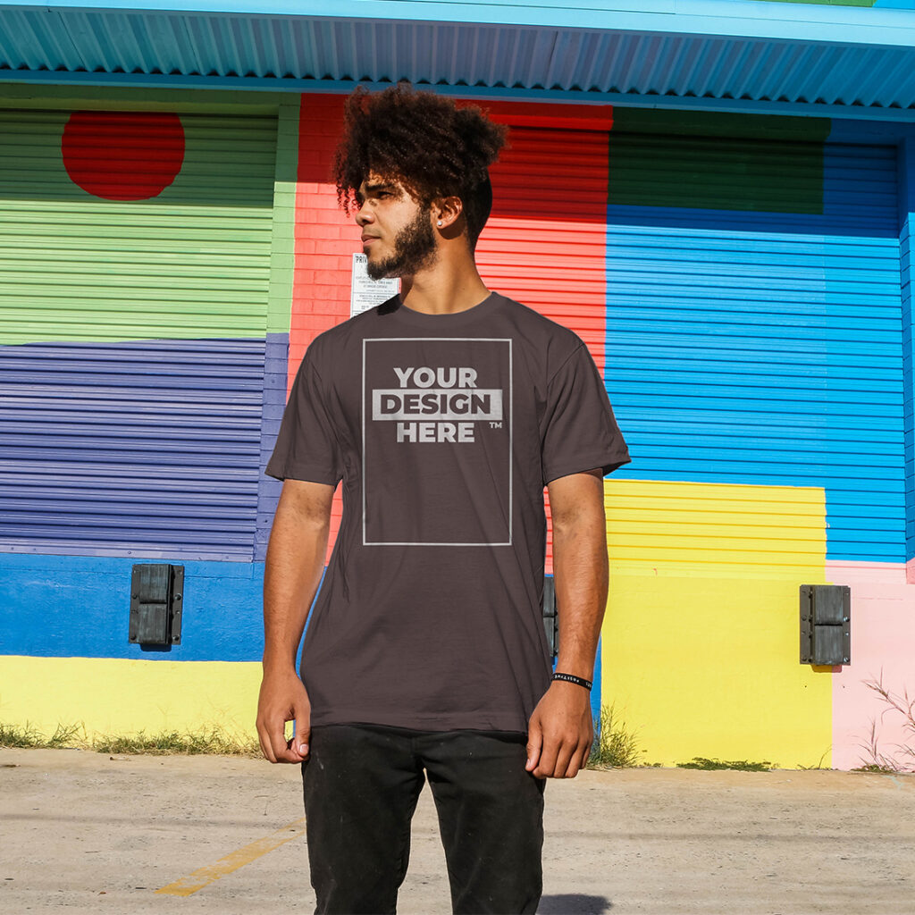 5 PSD T-Shirt Mockups On A Boy in The Outdoor - MasterBundles