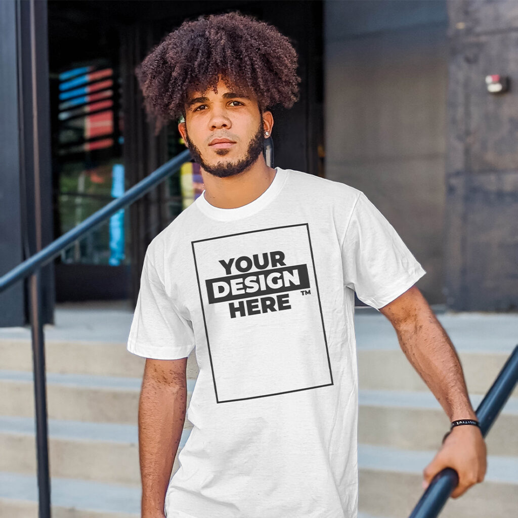 5 PSD T-Shirt Mockups On A Boy in The Outdoor - MasterBundles