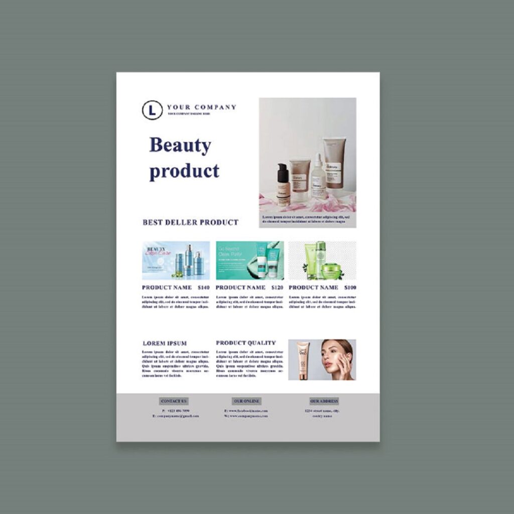 Beauty product flyer design.