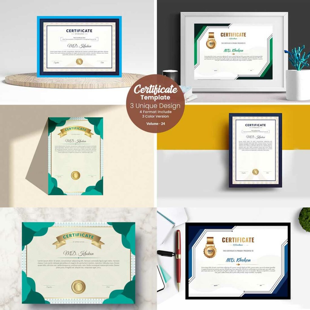 Modern Certificate Design Template - MasterBundles