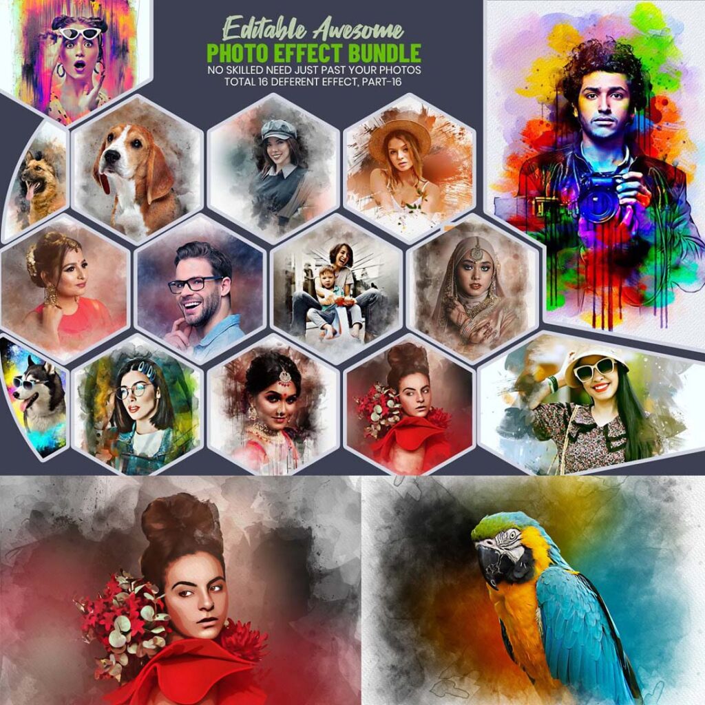 Editable Awesome Photo Effect Bundle - MasterBundles