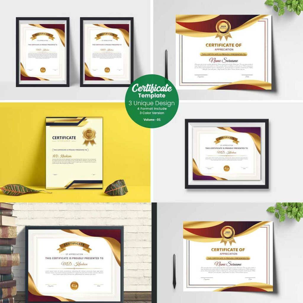 Modern Certificate Design Template - MasterBundles