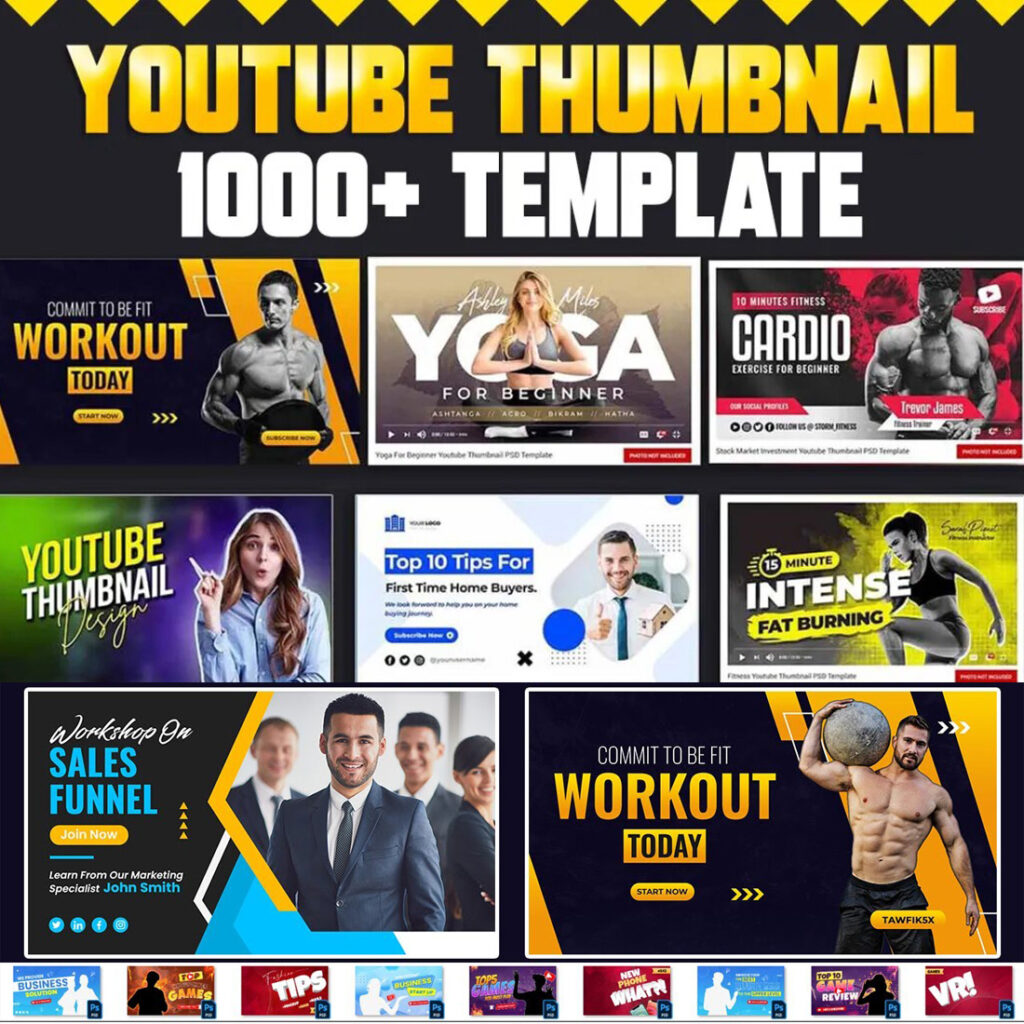 1000+ YouTube Thumbnail Design in PSD Templates - MasterBundles