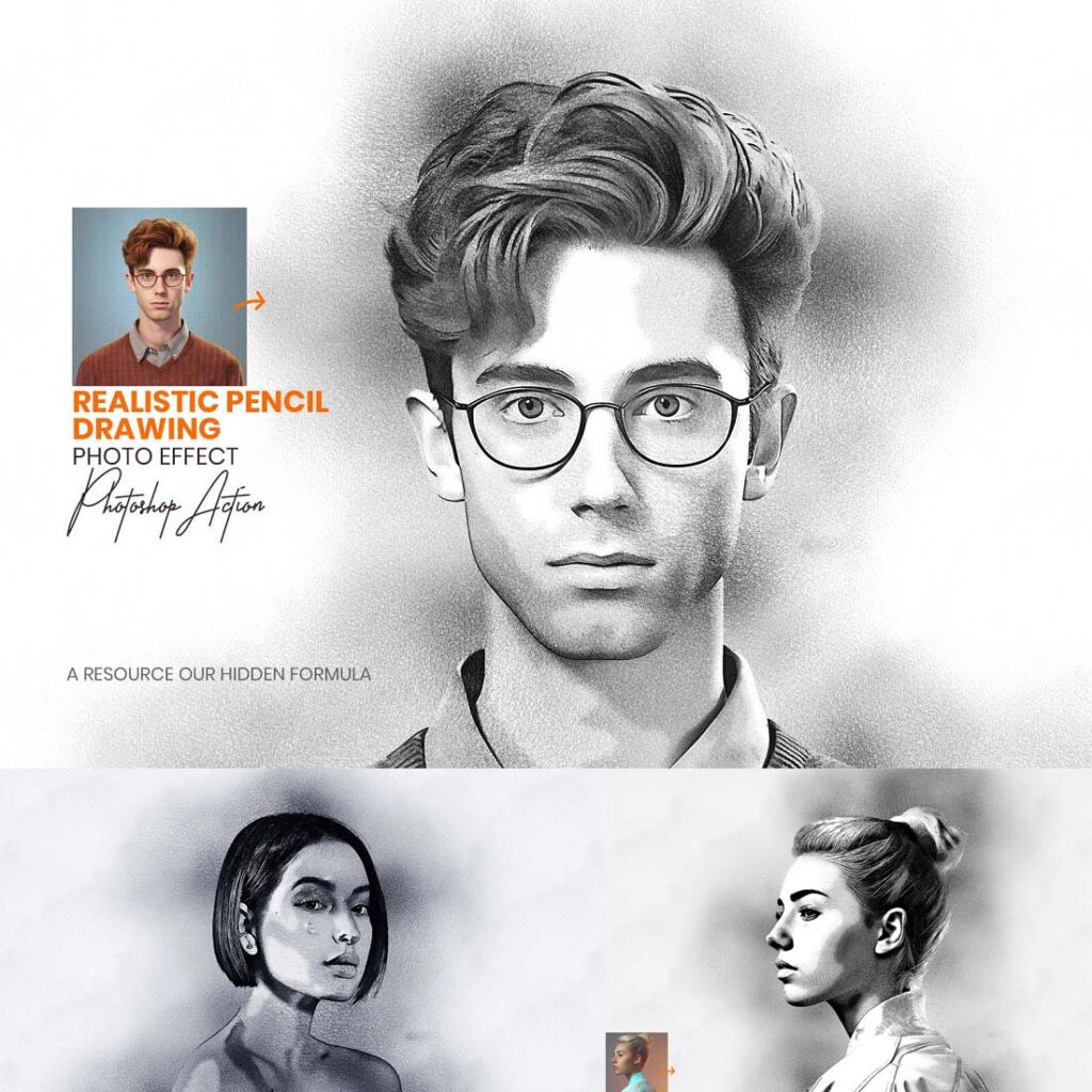 Realistic Pencil Drawing Action - MasterBundles