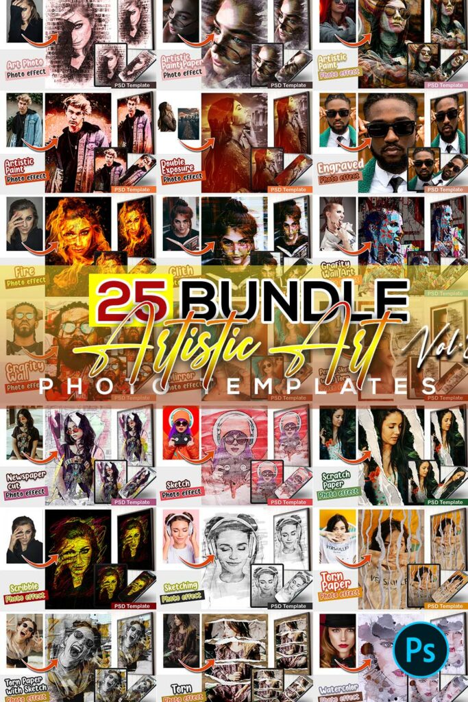 25 Amazing Art Photo FX Templates Bundle - MasterBundles