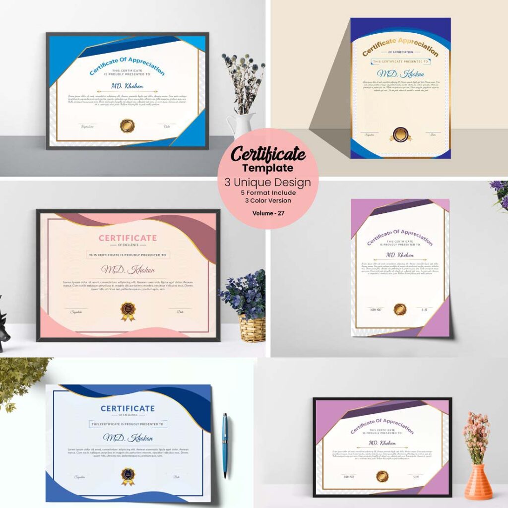 Creative Certificate Design Template - MasterBundles